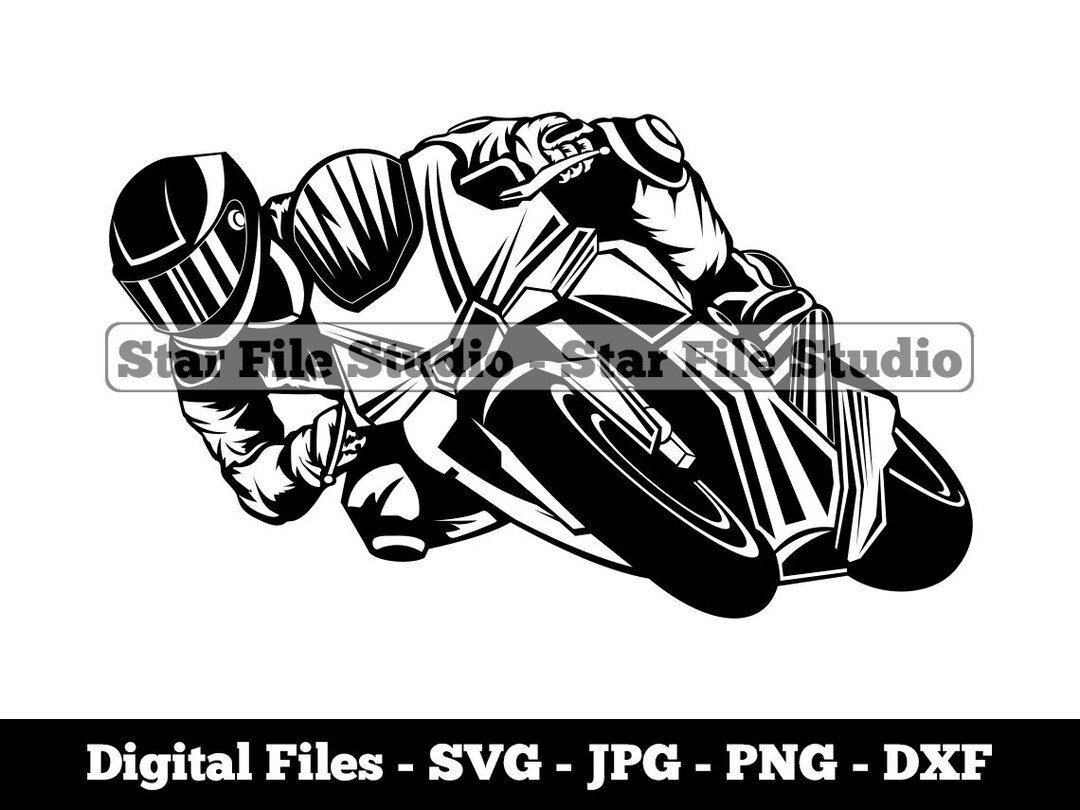 Motorcycle Rider #3 Svg, Motorcycle Racing Svg, Motorbike Svg ...