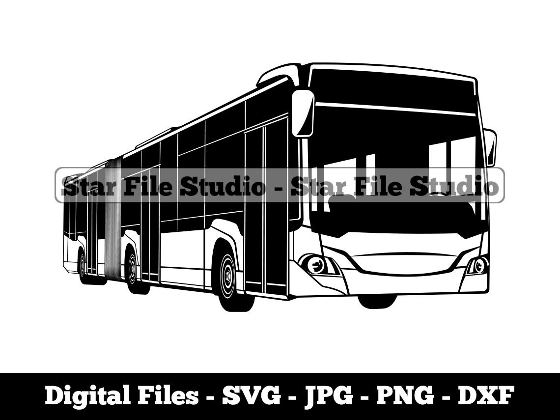 Strech Bus Svg Bus Svg Articulated Bus Svg Public Transport | Etsy