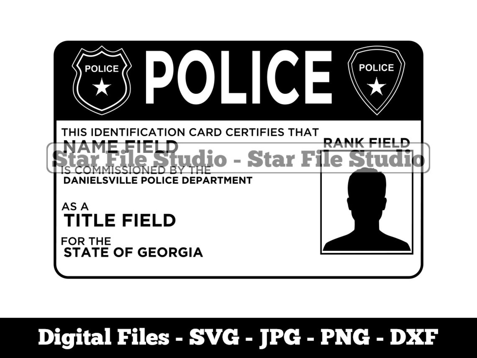 Police ID Template 2 Svg Police Svg Law Enforcement Svg - Etsy
