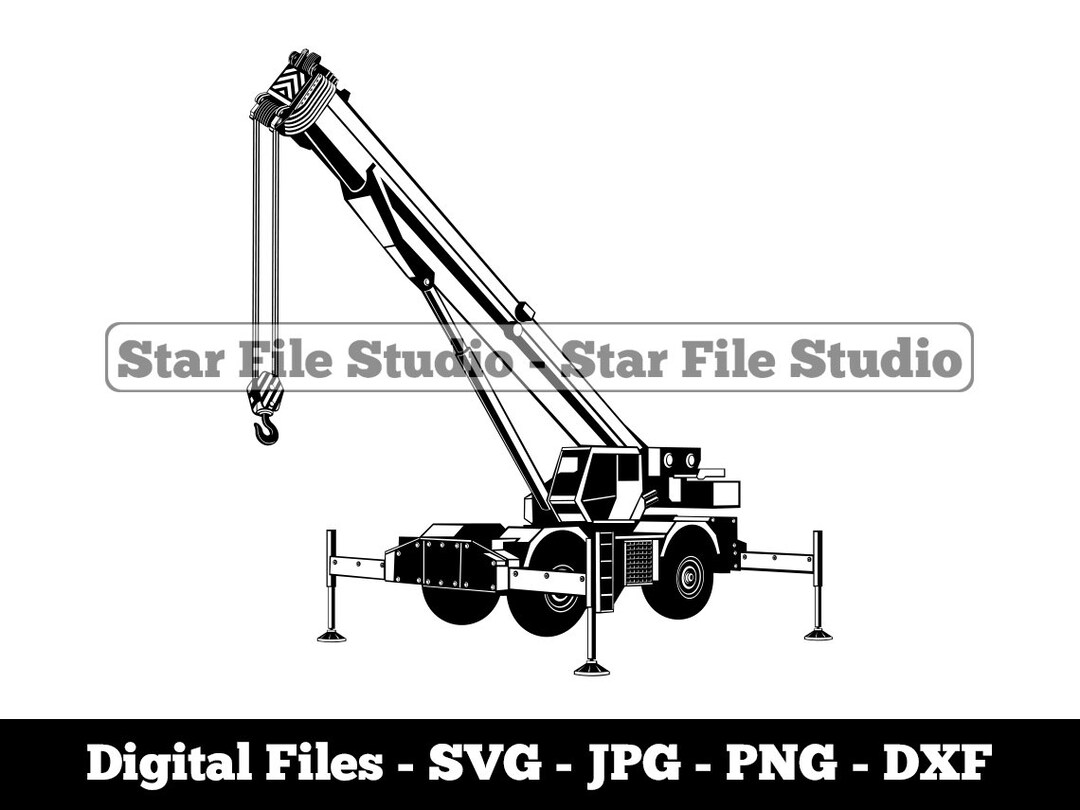 Rough Terrain Crane 2 Svg, Crane Svg, Heavy Equipment Svg, Crane Png ...