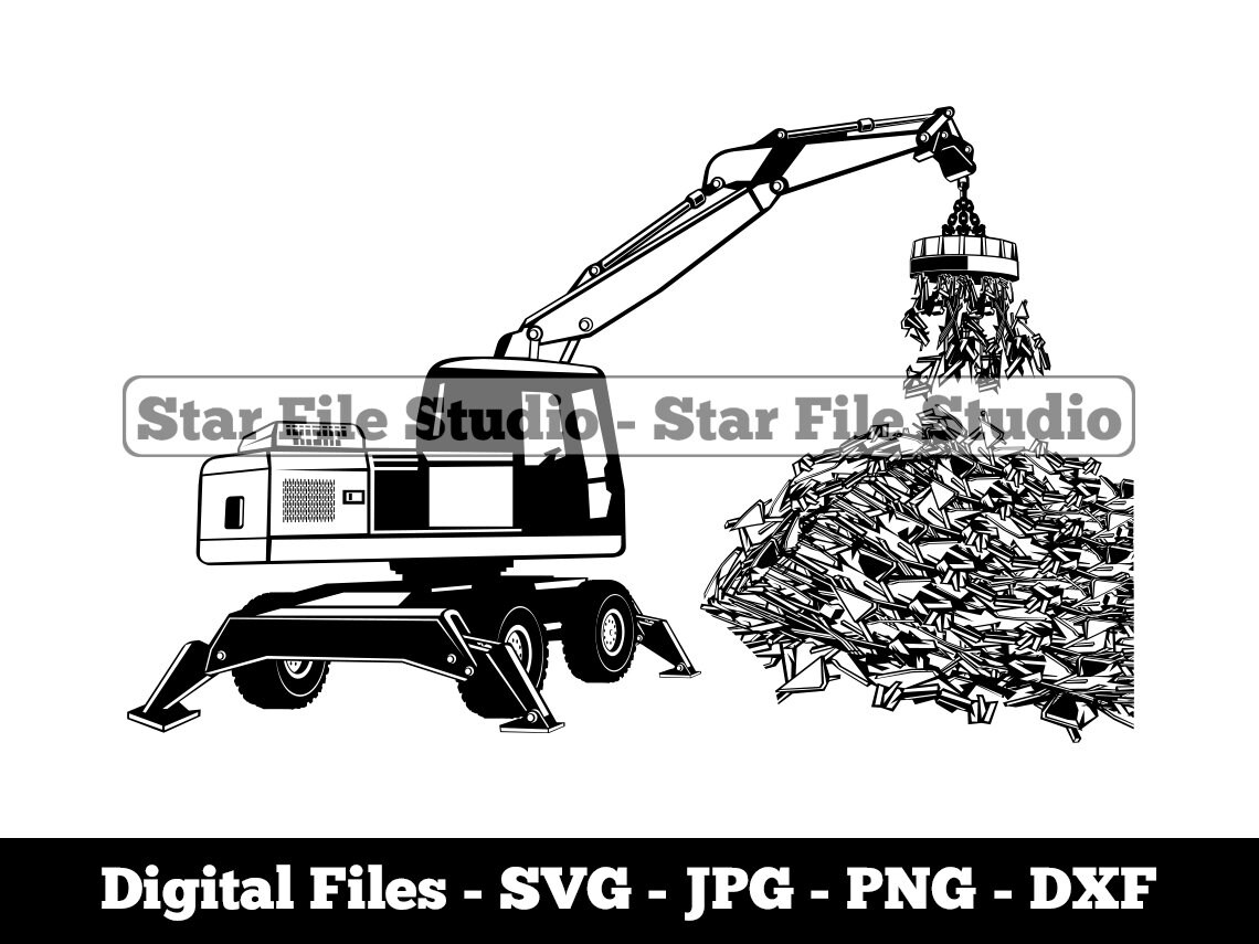Junkyard Magnet Crane Svg, Junkyard Svg, Scrapyard Svg, Heavy Equipment ...
