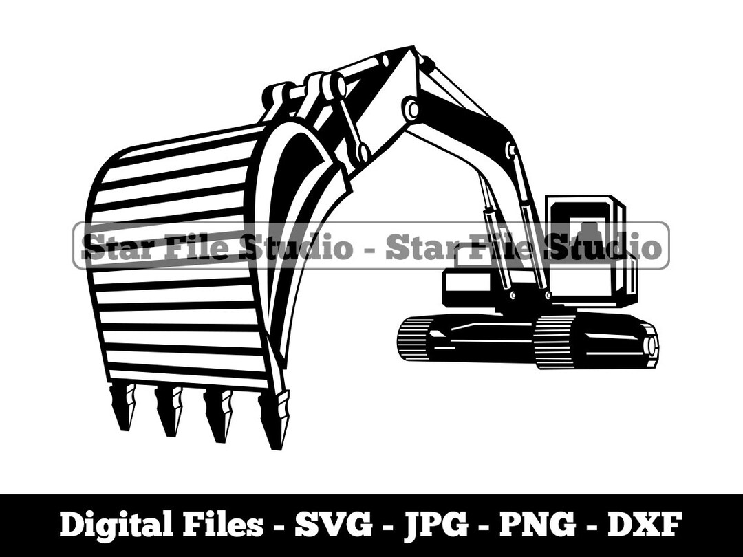 Excavator #4 Svg, Excavator Svg, Heavy Equipment Svg, Excavation Svg ...