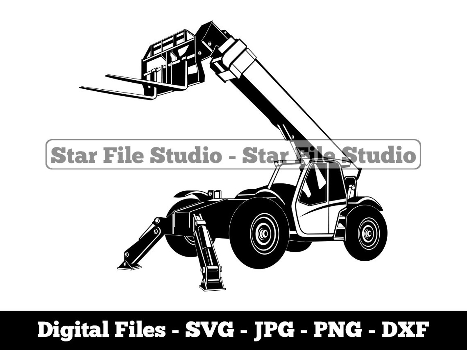 Telescopic Handler Svg, Telehandler Svg, Heavy Equipment Svg ...