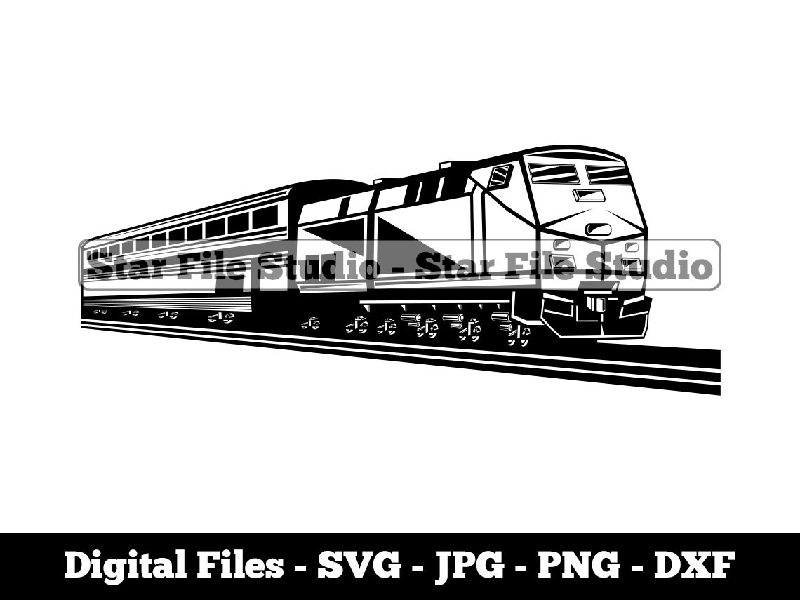 Passenger Train 2 Svg Train Svg Locomotive Svg Railways | Etsy