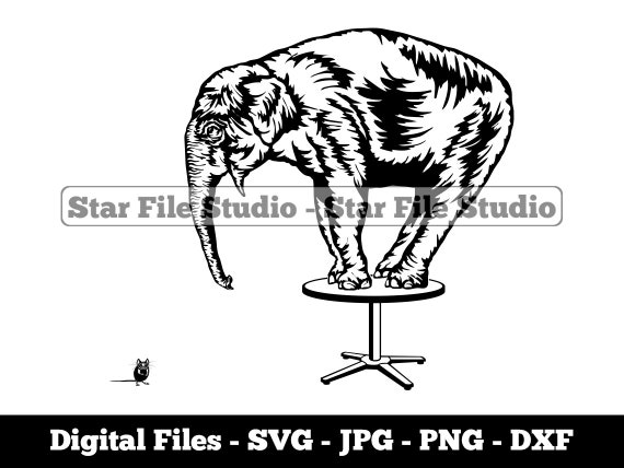 Elephant Scared of Mouse Svg Elephant Svg Mouse Svg - Etsy