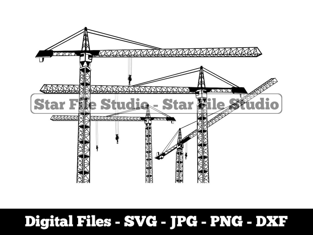 Construction Cranes Svg, Tower Cranes Svg, Building Cranes Svg, Builder ...