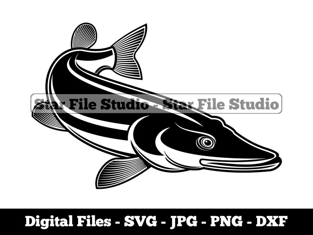 Pike #3 Svg, Fishing Svg, Fish Svg, Pike Png, Pike Jpg, Pike Files ...