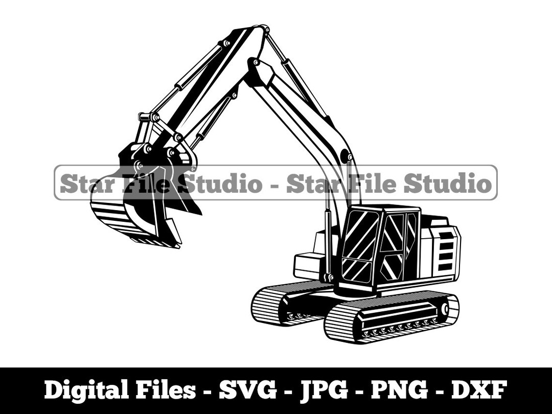 Hydraulic Excavator Svg, Excavator Svg, Heavy Equipment Svg, Excavator ...