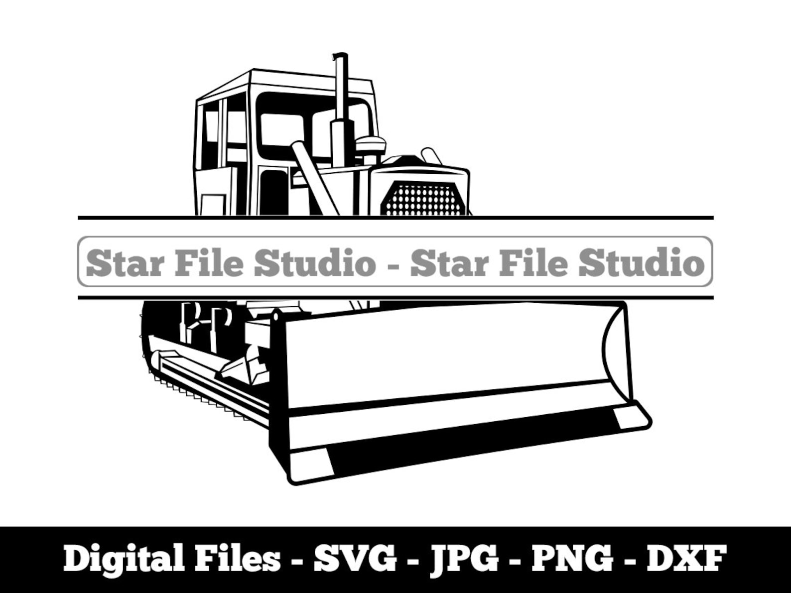 Bulldozer Split Monogram 2 Svg Bulldozer Svg Heavy - Etsy