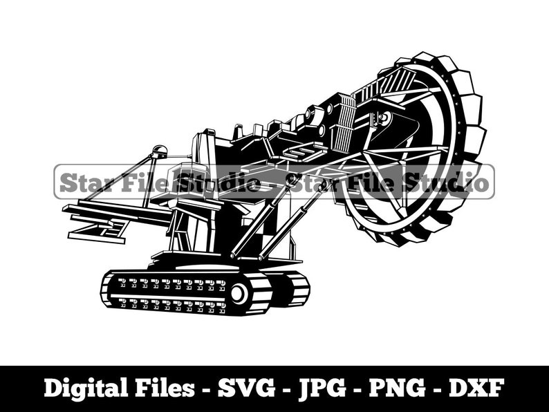 Bucket Wheel Excavator Svg, Mining Svg, Heavy Equipment Svg, Excavator ...