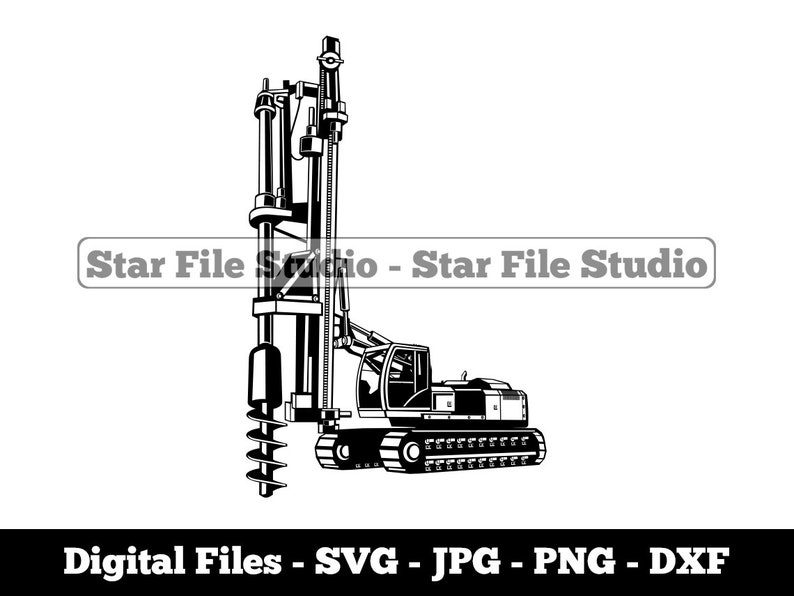 Drilling Rig #2 Svg, Drilling Machine Svg, Heavy Equipment Svg ...