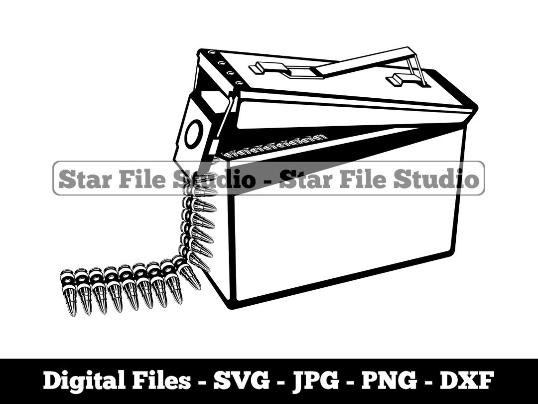 Caja de munición 2 svg, munición svg, balas svg, munición png, munición ...