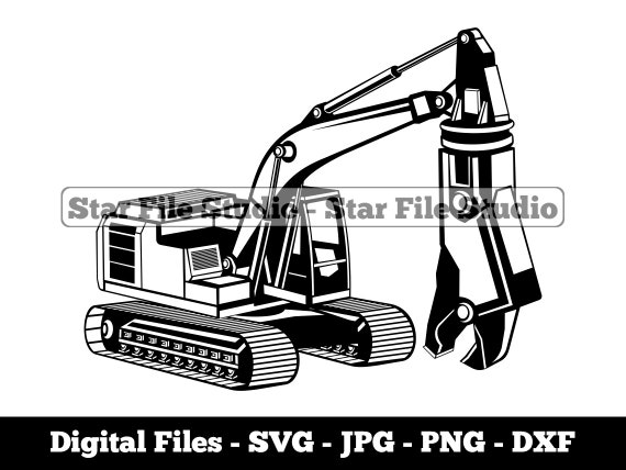 Hydraulic Excavator 6 Svg Excavator Svg Heavy Equipment | Etsy