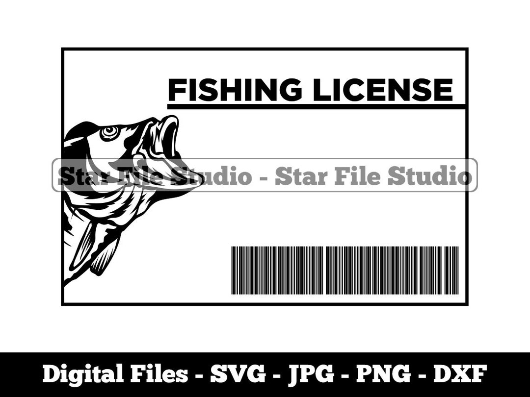 Fishing License Empty Template Svg, Fishermans License Svg, Fishing Svg ...
