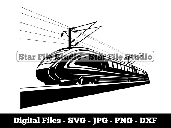 High Speed Train Svg Train Svg Transportation Svg Train | Etsy