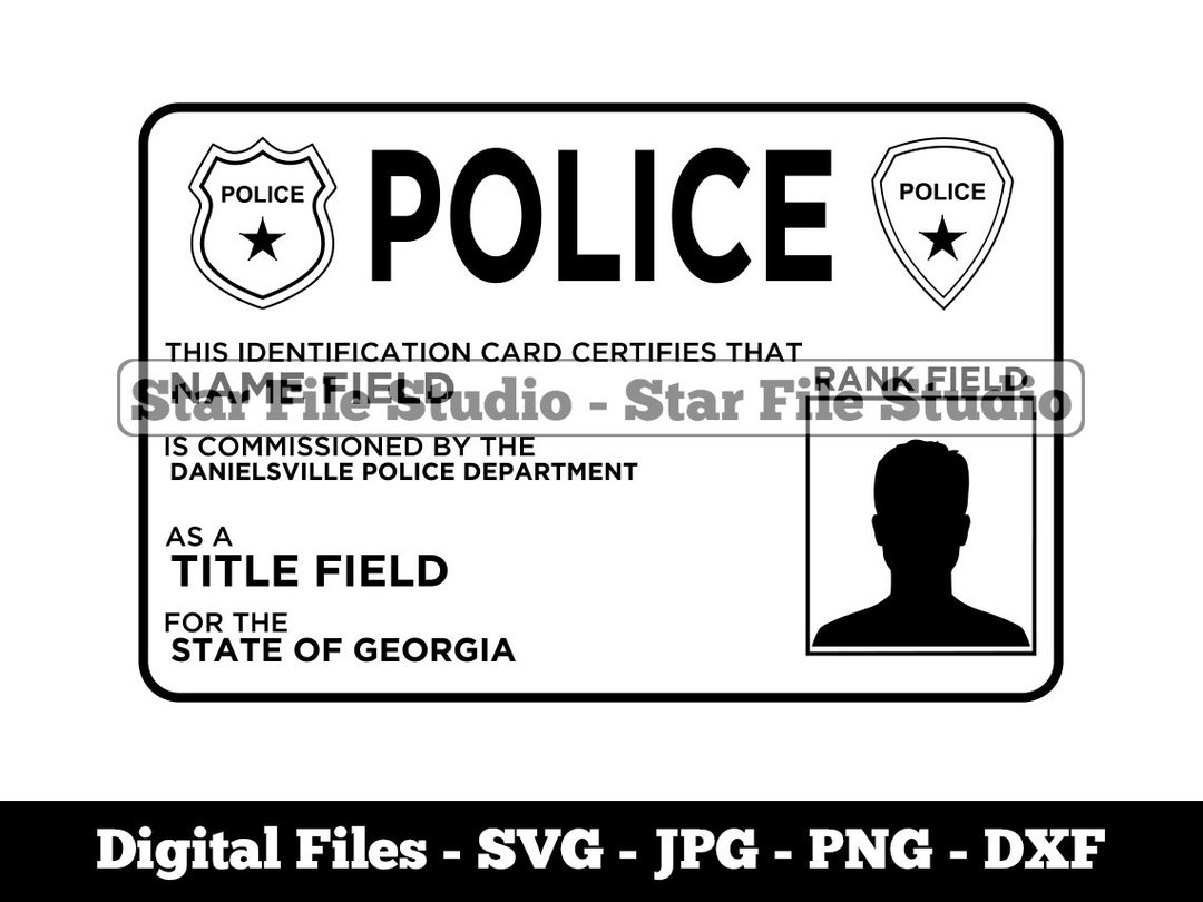 Police ID Template #3 Svg, Police Svg, Law Enforcement Svg, Police Png ...