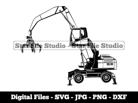 Material Handler Svg Excavator Svg Heavy Equipment Svg | Etsy