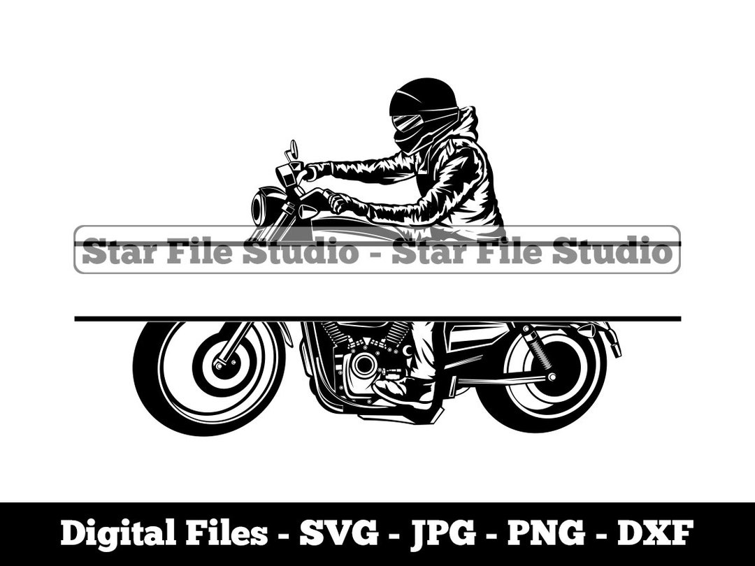 Motorcycle Rider Split Monogram Svg, Motorcycle Svg, Biker Svg ...