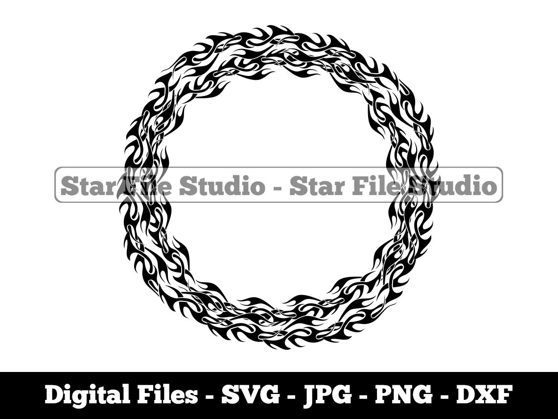Flaming Circle 2 Svg Flame Svg Fire Svg Circle Svg | Etsy