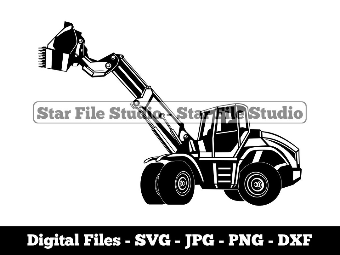 Telescopic Wheel Loader 2 Svg, Loader Svg, Heavy Equipment Svg, Wheel ...