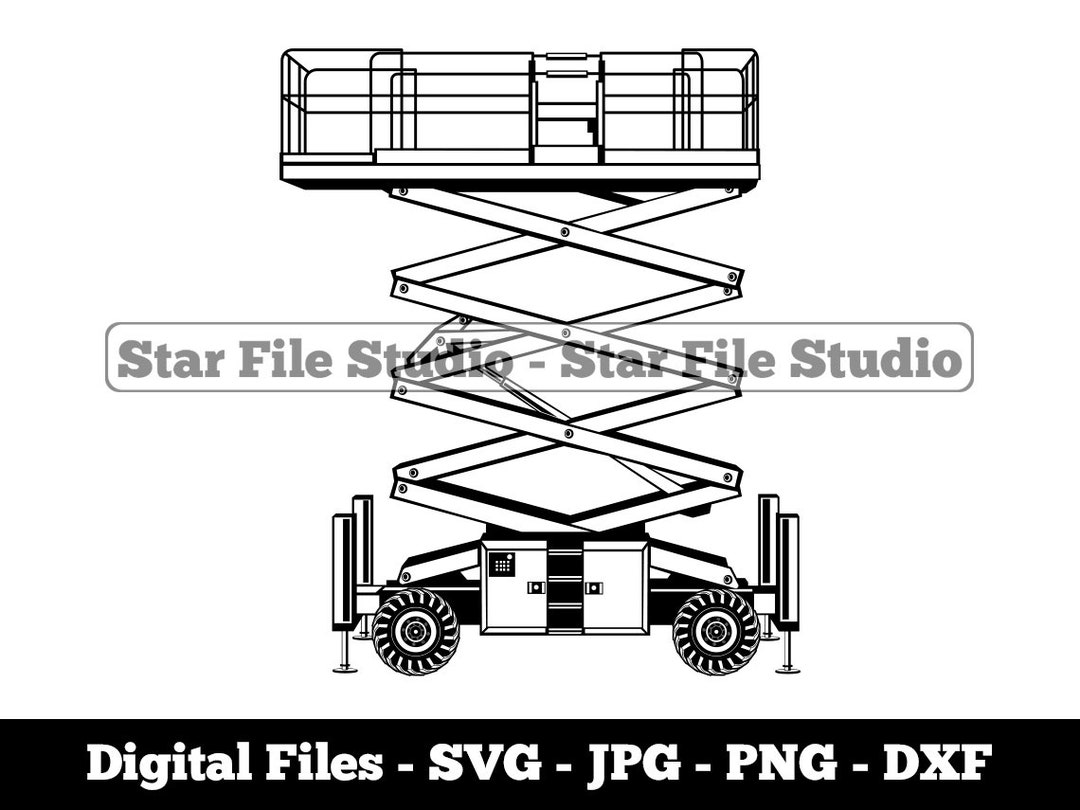 Scissor Lift Svg, Contractor Svg, Heavy Equipment Svg, Scissor Lift Png ...