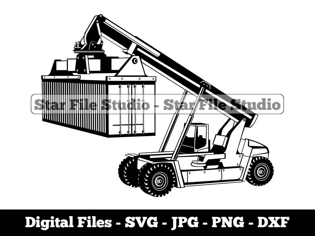 Reach Stacker Svg, Container Port Svg, Fork Lift Svg, Heavy Equipment ...