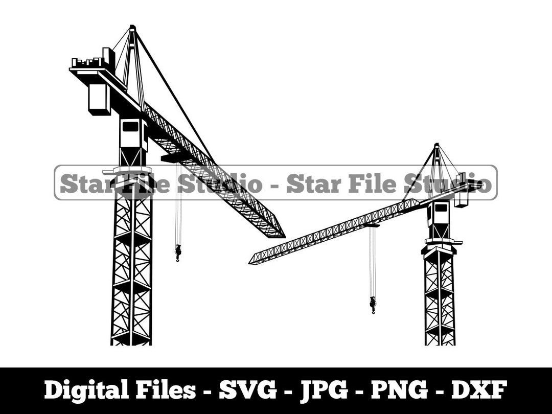 Construction Cranes #2 Svg, Tower Cranes Svg, Building Cranes Svg ...