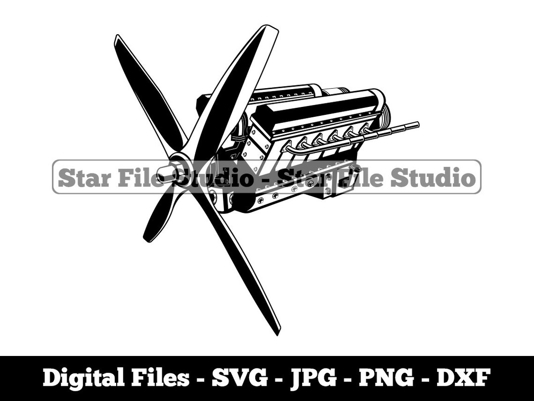 Propeller Airplane Engine Svg, Airplane Engine Svg, Aircraft Svg ...