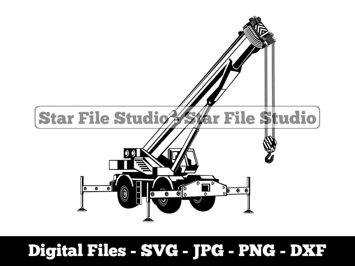 Rough Terrain Crane 3 Svg Crane Svg Heavy Equipment Svg | Etsy