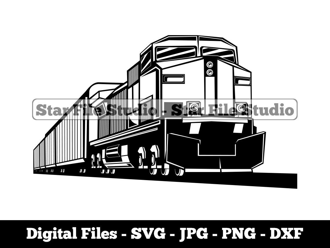 Freight Train #5 Svg, Train Svg, Locomotive Svg, Train Png, Train Jpg ...