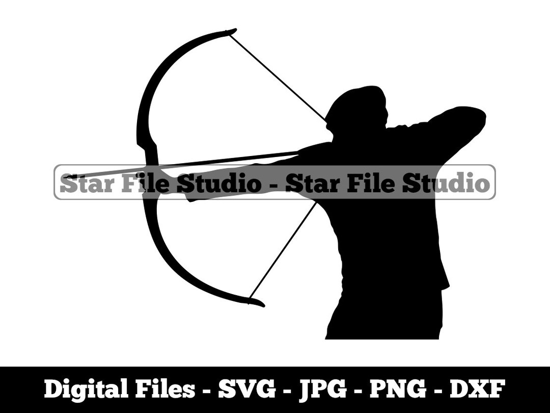 Archer Silhouette #2 Svg, Archer Svg, Archery Svg, Bow and Arrow Svg ...