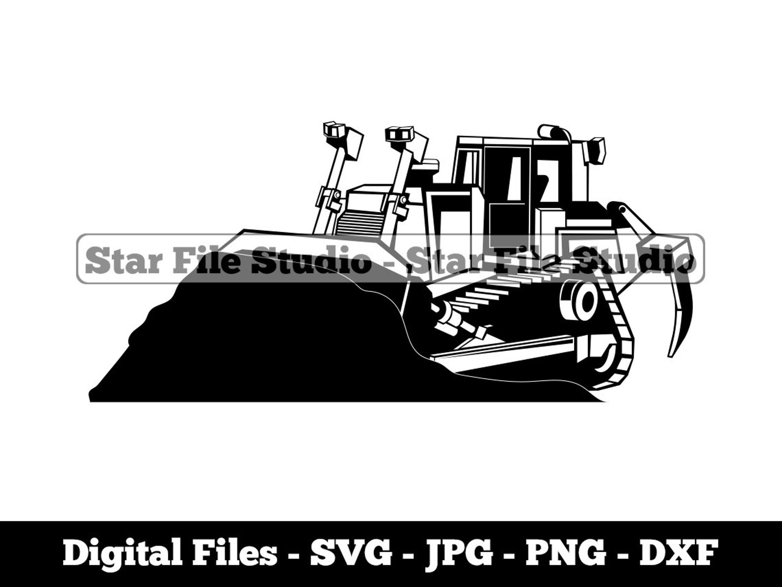 Bulldozer Moving Earth 4 Svg, Dozer Svg, Heavy Equipment Svg, Bulldozer ...