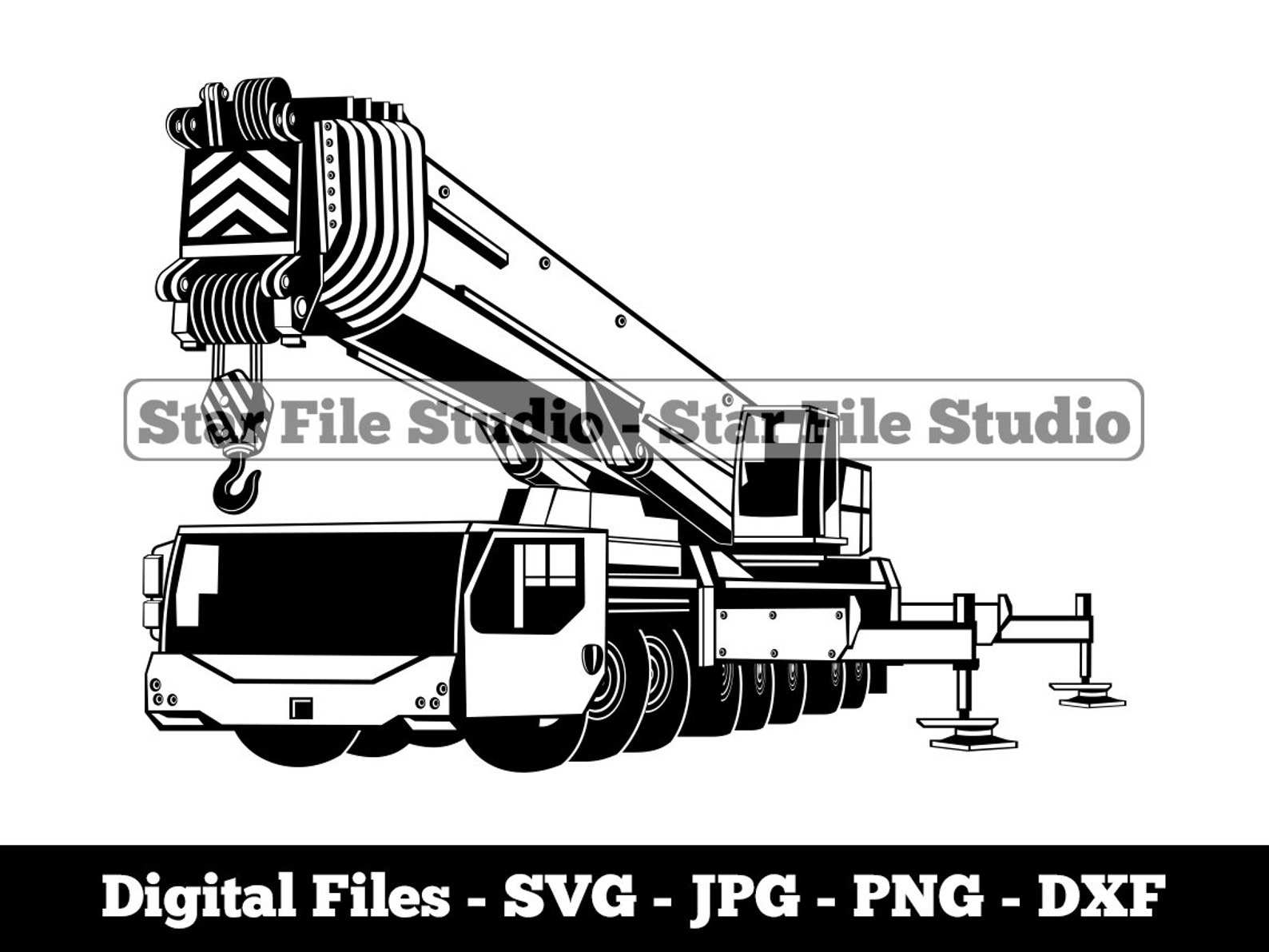 Mobile Crane 3 Svg Taxi Crane Svg Heavy Equipment Svg | Etsy