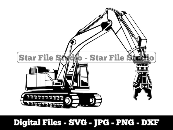 Demolition Excavator 5 Svg Excavator Svg Heavy Equipment | Etsy