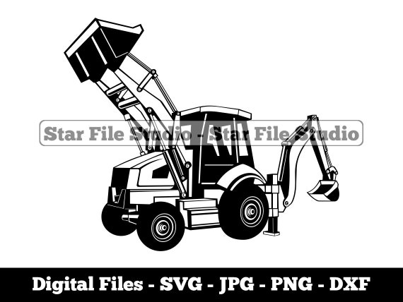 Backhoe Loader 2 Svg Backhoe Svg Heavy Equipment Svg | Etsy