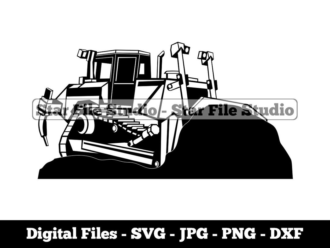 Bulldozer Moving Earth #2 Svg, Dozer Svg, Heavy Equipment Svg ...