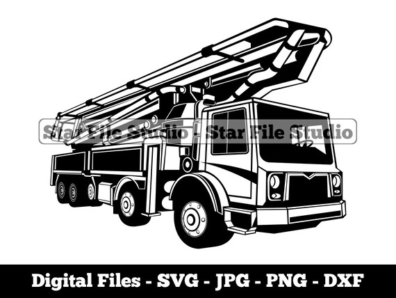 Concrete Pump Truck Svg Pump Truck Svg Heavy Equipment Svg - Etsy