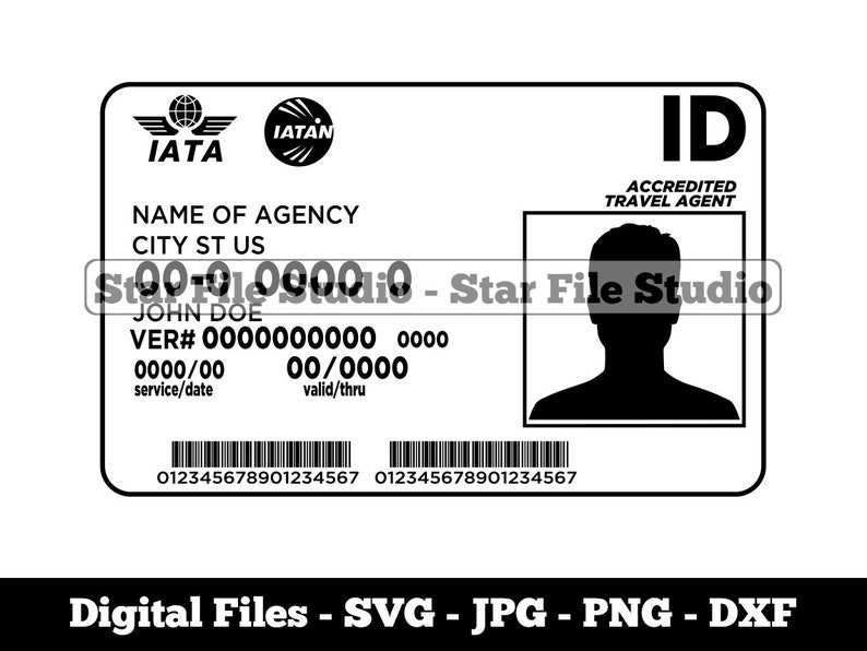 IATA Card Template 2 Svg Travel Agent Svg Vacation Svg - Etsy
