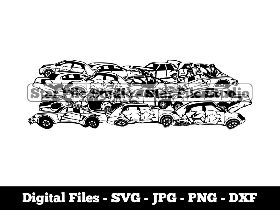 Car Junkyard Svg, Scrap Yard Svg, Junk Yard Svg, Junkyard Png, Junkyard ...