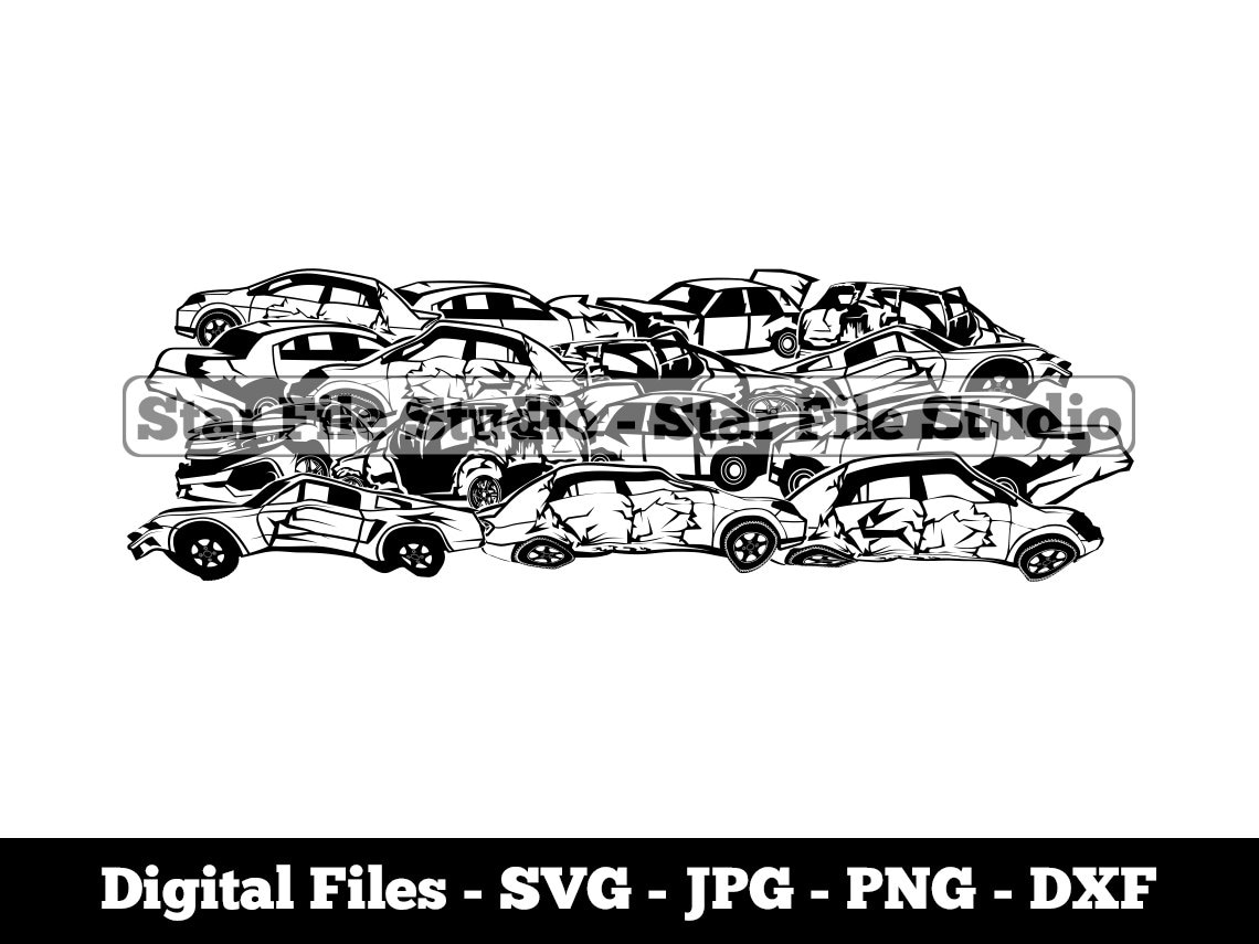 Car Junkyard Svg, Scrap Yard Svg, Junk Yard Svg, Junkyard Png, Junkyard ...