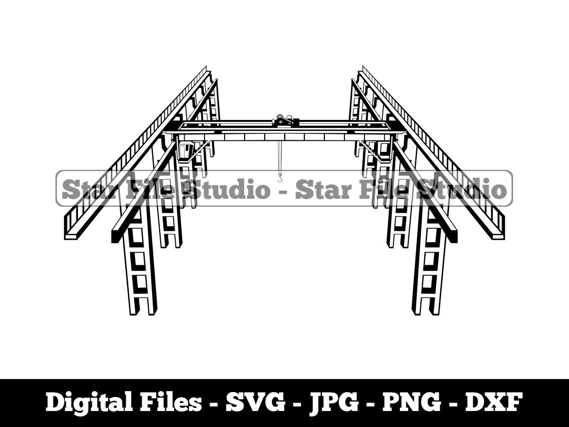 Overhead Crane 2 Svg Industrial Crane Svg Heavy Equipment | Etsy