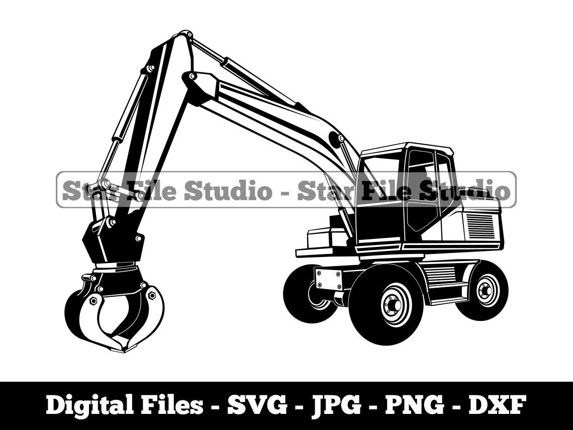 Wheeled Excavator 5 Svg Excavator Svg Heavy Equipment Svg | Etsy