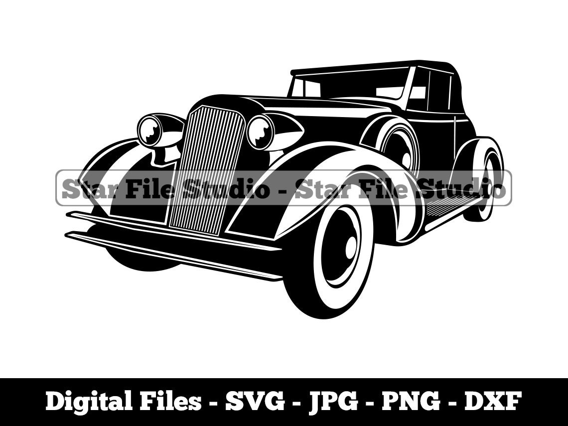 Vintage Automobile #2 Svg, Automobile Car Svg, Retro Car Svg ...