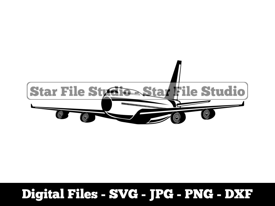 Jumbo Jet 2 Svg, Airliner Svg, Airplane Svg, Jumbo Jet Png, Jumbo Jet ...