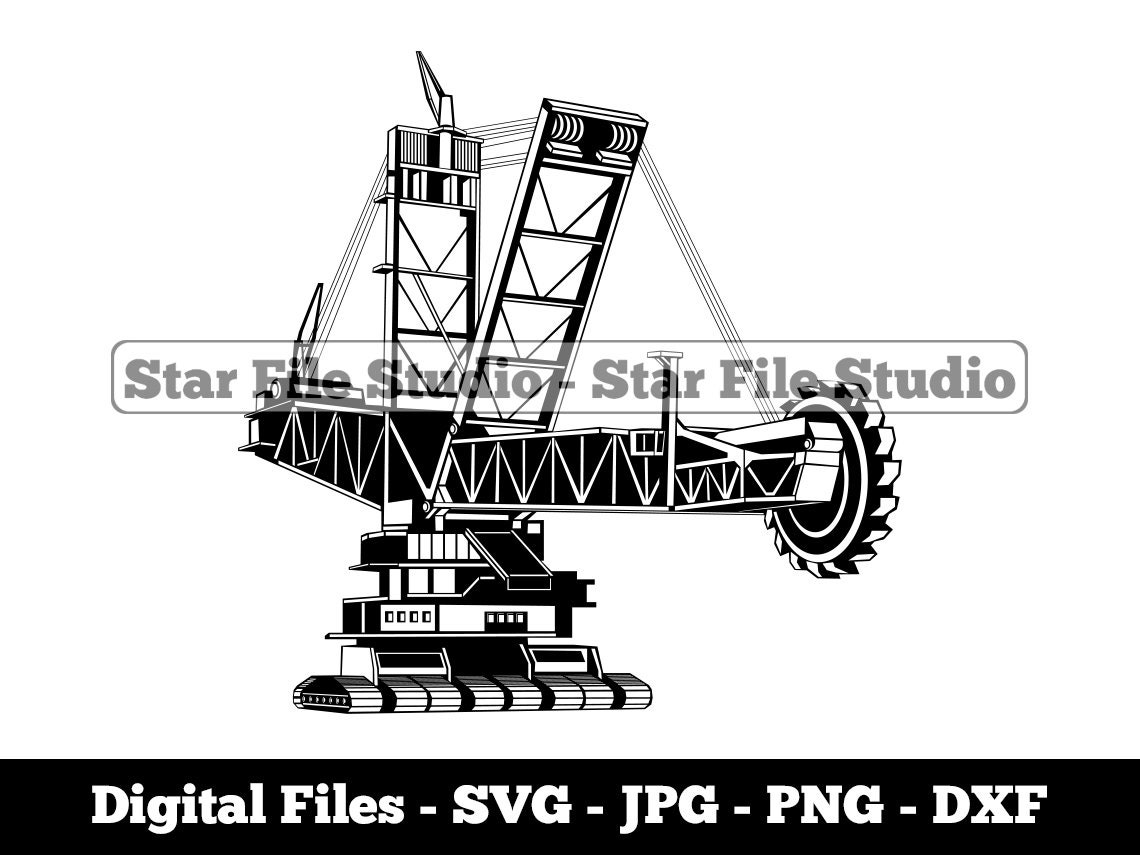 Bucket Wheel Excavator #2 Svg, Mining Svg, Heavy Equipment Svg ...