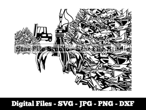 Junkyard Crane Grapple Svg Junkyard Svg Scrapyard Svg Crane | Etsy