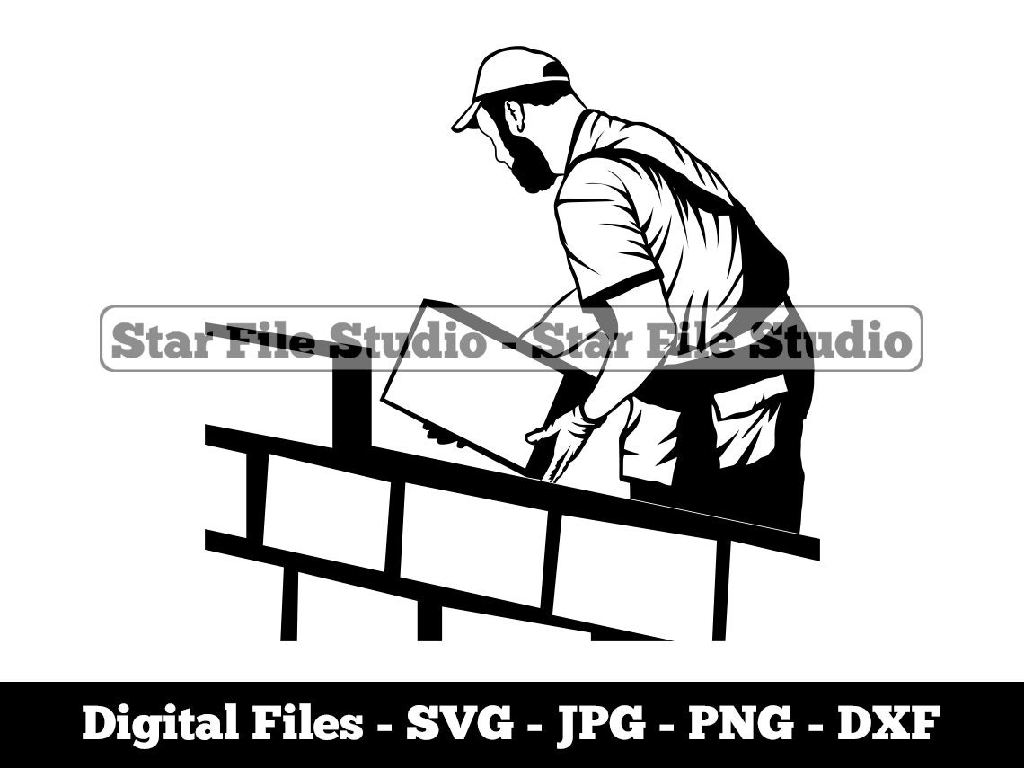 Brick Mason 4 Svg Construction Svg Contactor Svg Brick - Etsy