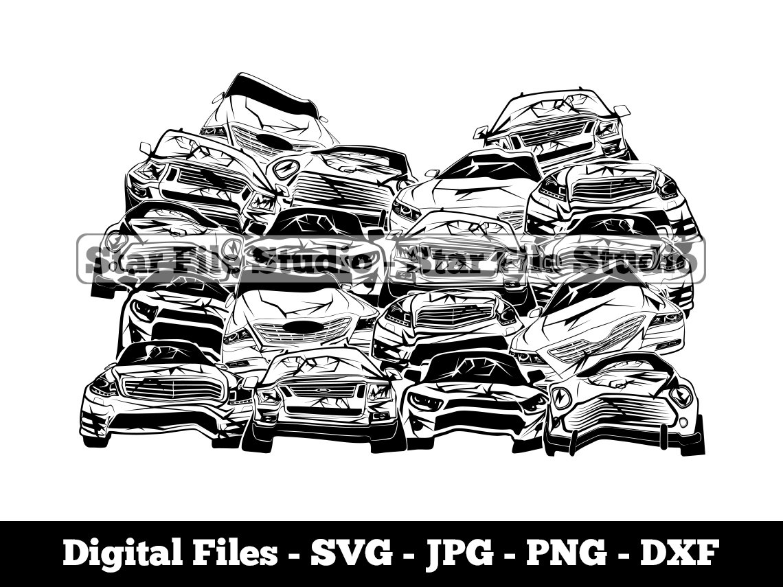 Car Junkyard #2 Svg, Scrap Yard Svg, Junk Yard Svg, Junkyard Png ...