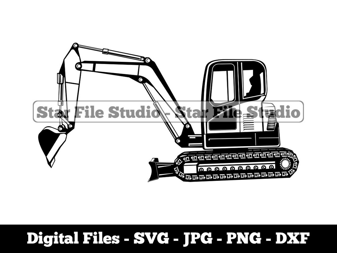 Mini Excavator #4 Svg, Excavator Svg, Heavy Equipment Svg, Excavator ...