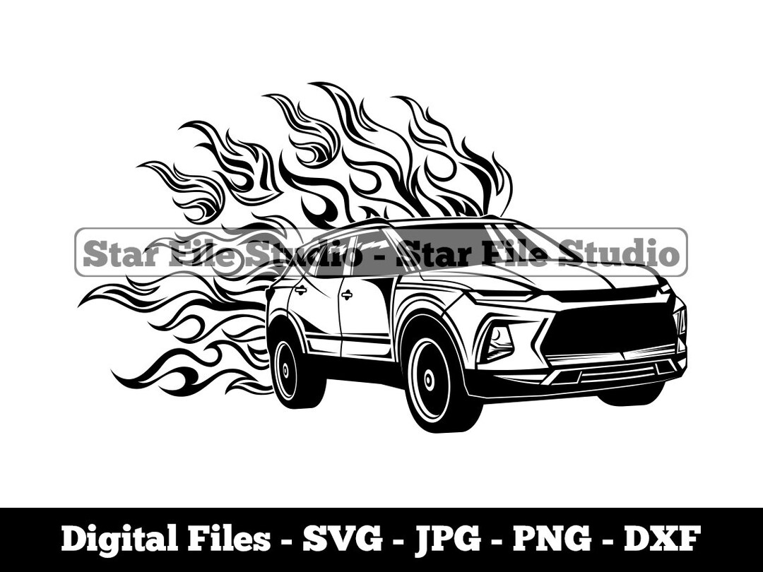 Flaming SUV Svg, SUV Svg, Car Svg, Suv Png, Suv Jpg, Suv Files, Suv ...